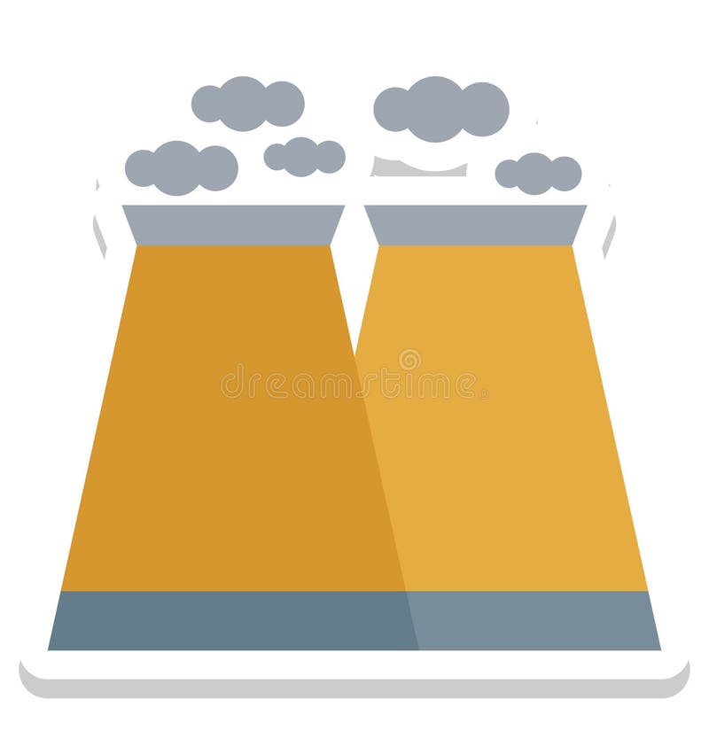 Brick Tower, Factory Isolated Vector Icons Can Be Modify with Any Style ...