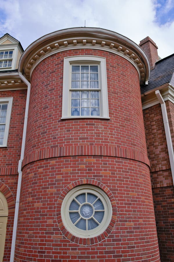 Round Window in Brick Tower Stock Image - Image of architecture ...