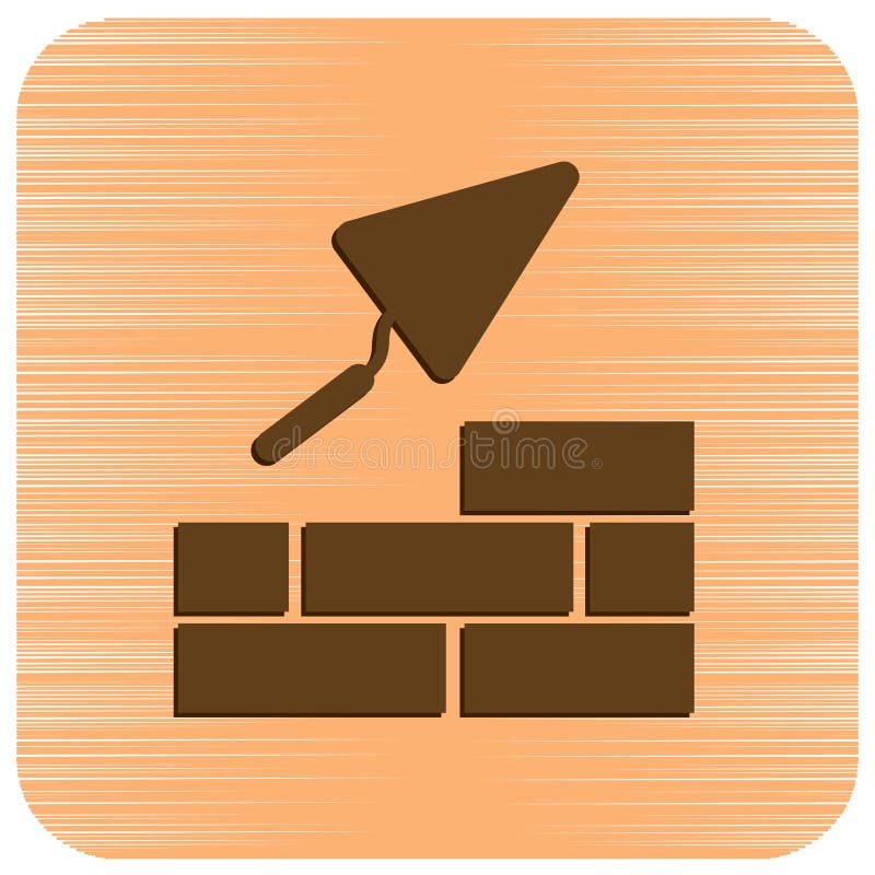 Brick with Trowel Symbol stock vector. Illustration of brick - 131428888