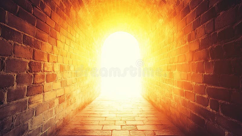 Brick Tunnel Exit, Bright Light, Hope, Path, Future Stock Image - Image ...