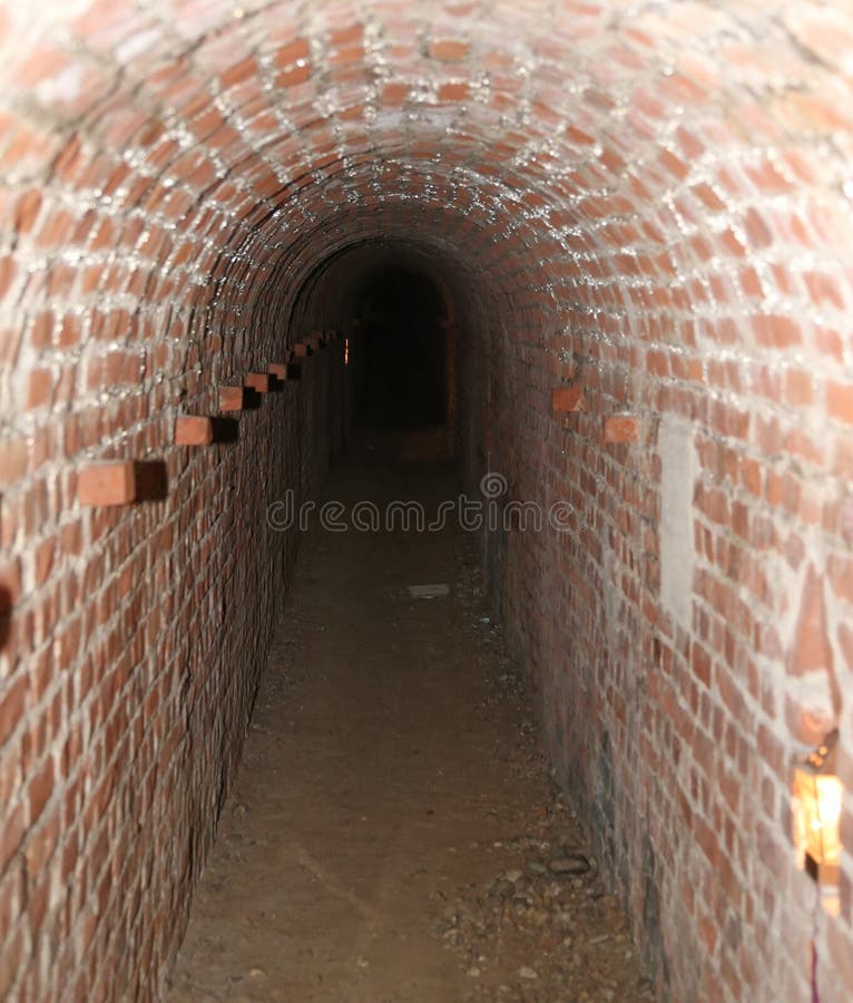 Brick Tunnel of a Secret Underground Passage Stock Photo - Image of ...