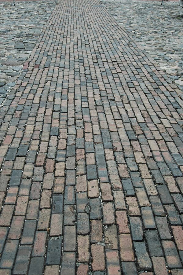 Brick walkway stock image. Image of road, weathered, stones - 188463