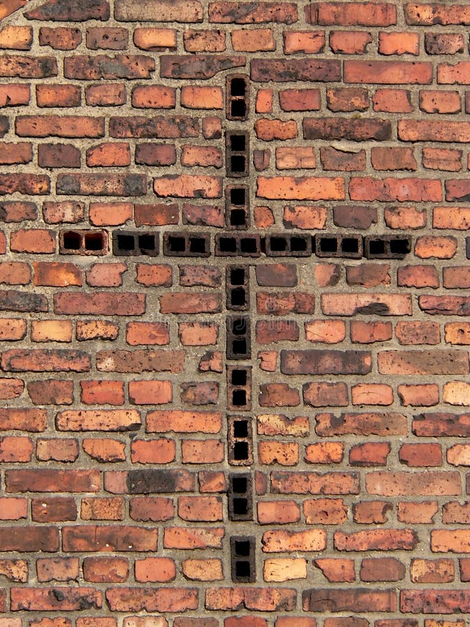 Brick Cross Of Christ Textured Stock Image - Image of texture, back ...