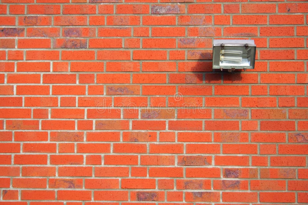 Brick wall stock image. Image of house, reflector, light - 4271421