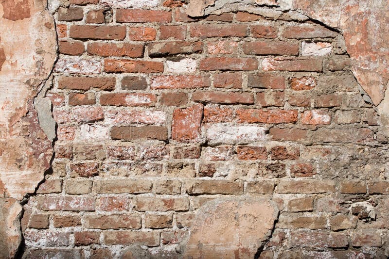 Old Worn Down Brick Wall stock image. Image of clay, peeling - 19826519