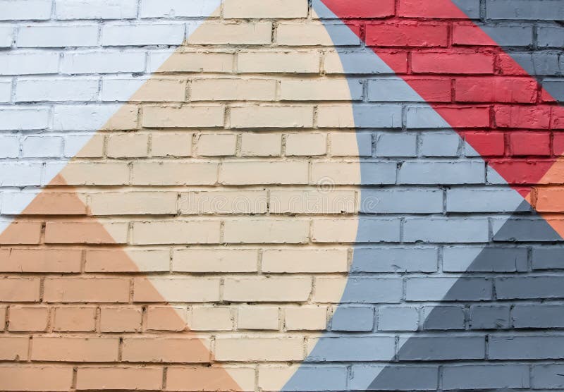 Brick Wall with an Abstract Geometric Pattern Stock Image - Image of ...