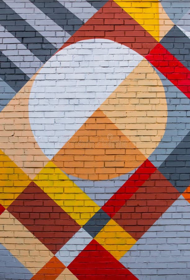 Brick Wall with an Abstract Geometric Pattern Stock Photo - Image of ...