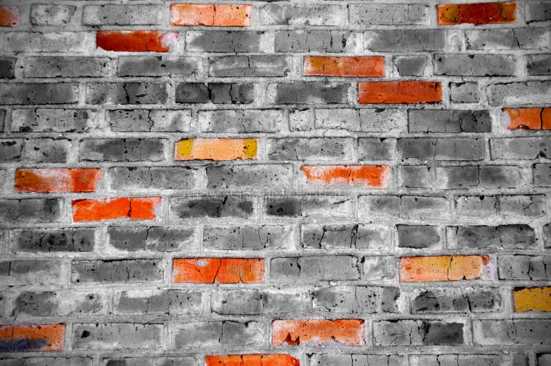 Brick Wall Background with Colored Bricks Stock Photo - Image of blue ...