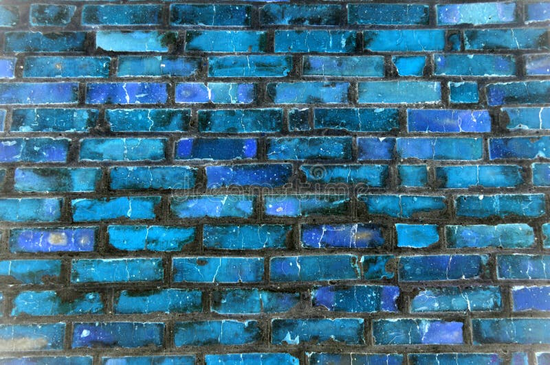 Brick Wall Background with Colored Bricks Stock Image - Image of ...
