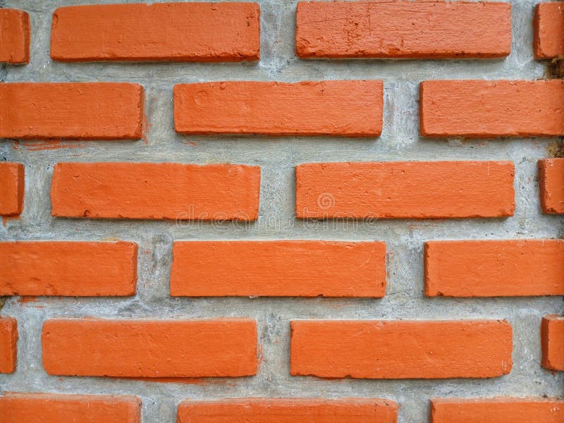 Brick Wall Background with Deep Orange Color for Texture, Wallpaper ...