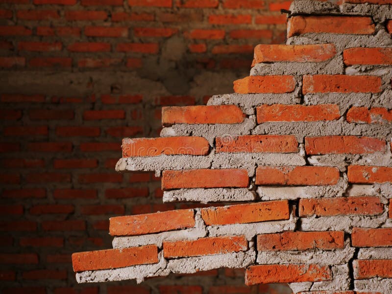 A brick wall being built stock image. Image of baked - 211679249
