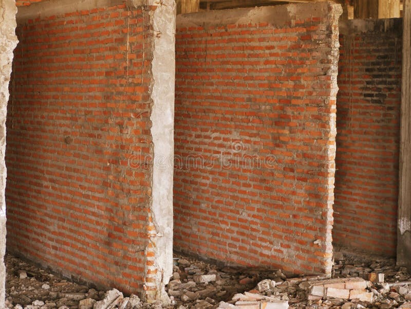 A brick wall being built stock photo. Image of progression - 211679234