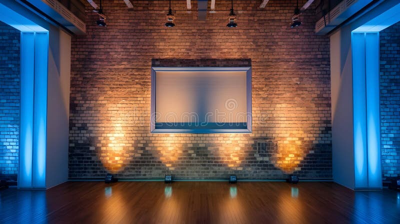 Brick Wall Blank Canvas Stage Event Space Venue Lighting Stock ...