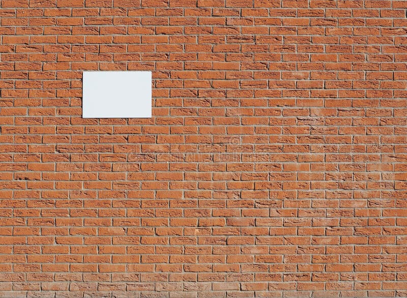 Brick Wall with a Blank Sign Board. Background for Copy Space Stock ...