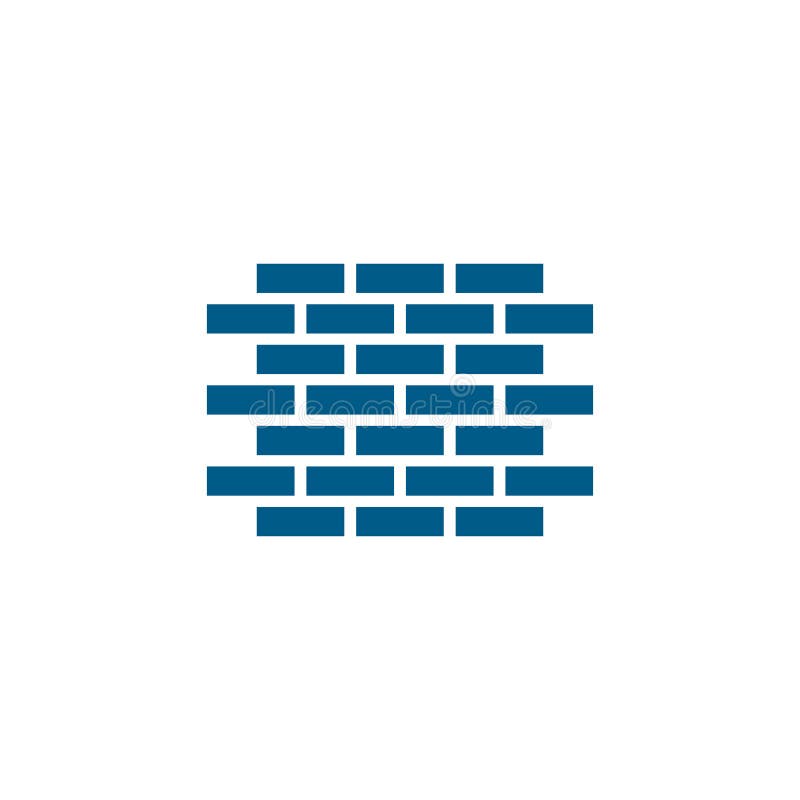 Brick Wall Blue Icon on White Background. Blue Flat Style Vector ...