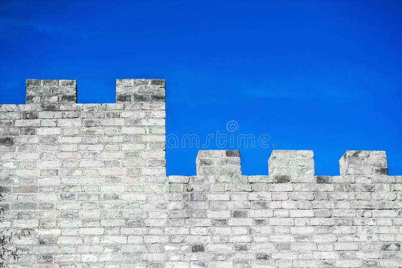 Brick wall and blue sky stock photo. Image of beautiful - 50968476