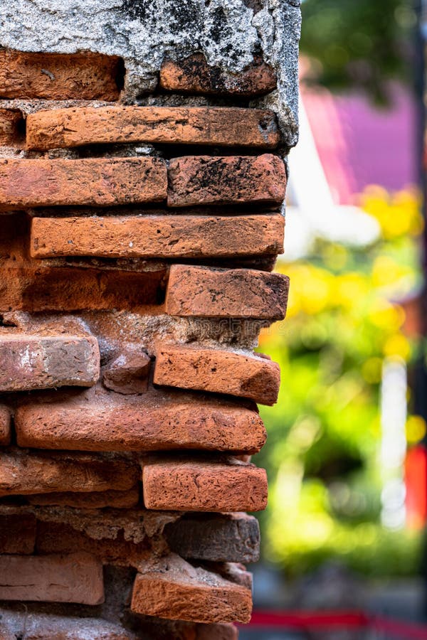 A Brick Wall with a Brick Ledge Stock Image - Image of backdrop, white ...