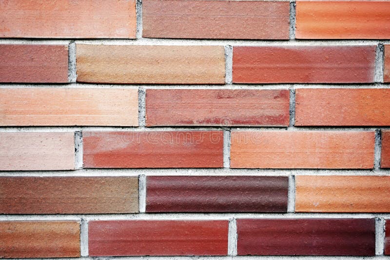 Brick Wall with Bricks of Various Colors Stock Photo - Image of outdoor ...