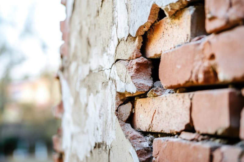A Brick Wall with a Broken Section Stock Photo - Image of patch ...
