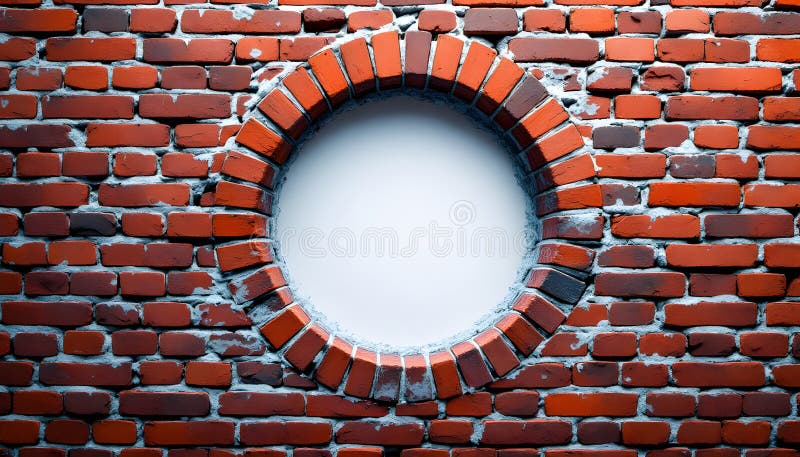 Brick Wall Circular Window: Rustic Charm and Vintage Aesthetic Stock ...