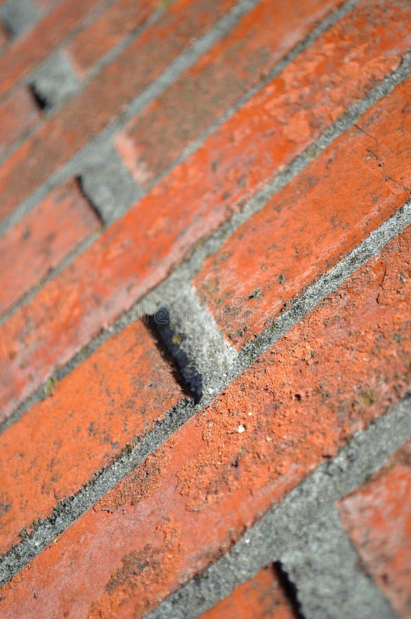 Brick Wall in Close Up and in Perspective Stock Image - Image of ...