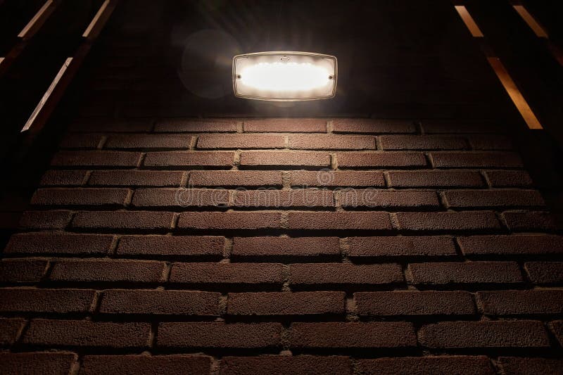 Brick Wall Closeup at Night Stock Photo - Image of pattern, rectangle ...
