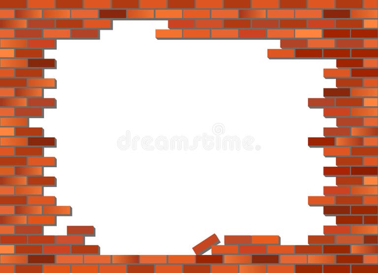 Brick wall collapsed stock vector. Illustration of front - 16341458