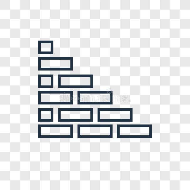 Brick Wall Concept Vector Linear Icon Isolated on Transparent Ba Stock ...