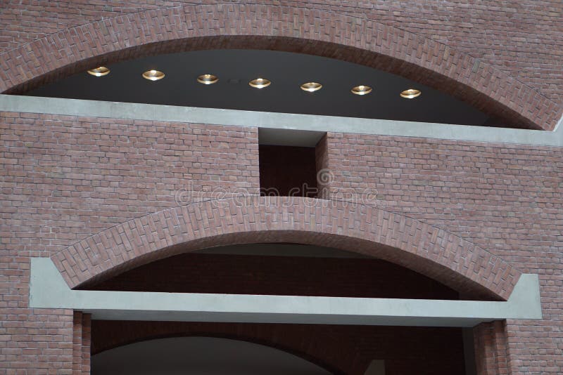 A Brick Wall with a Concrete Header Stock Photo - Image of arched ...