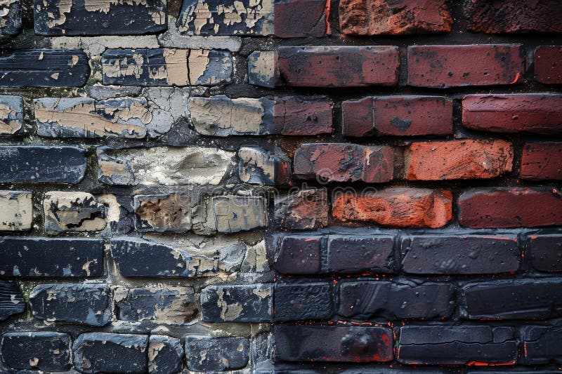 A Brick Wall Constructed with Two Distinct Colored Bricks, Creating a ...