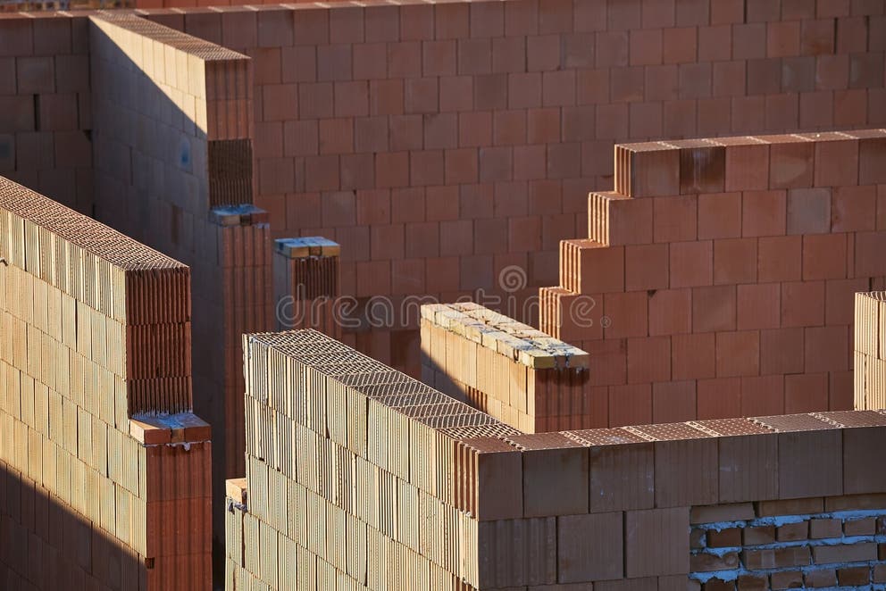 Brick Wall Construction stock photo. Image of building - 377432592