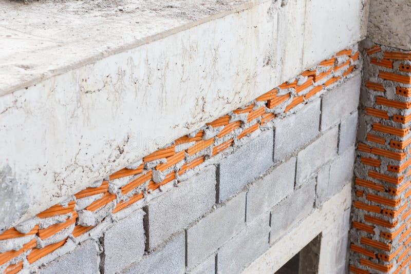 Brick Wall Construction for House Building Stock Photo - Image of house ...