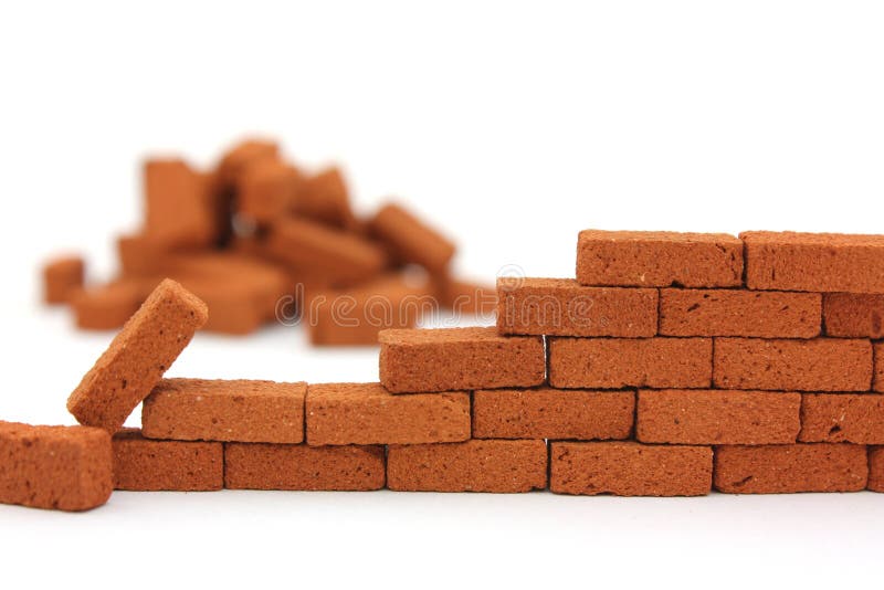Big Pile of Bricks Isolated Stock Photo - Image of bricklayer, house ...