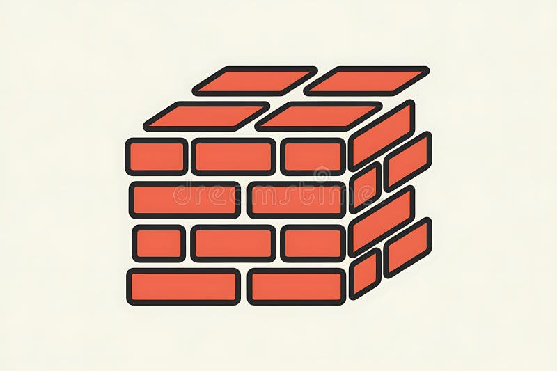Brick Wall Construction Simple Design, Red Bricks, Strong Structure ...