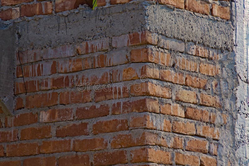 Brick Wall Construction Texture View with Lintel Level Concrete Molding ...