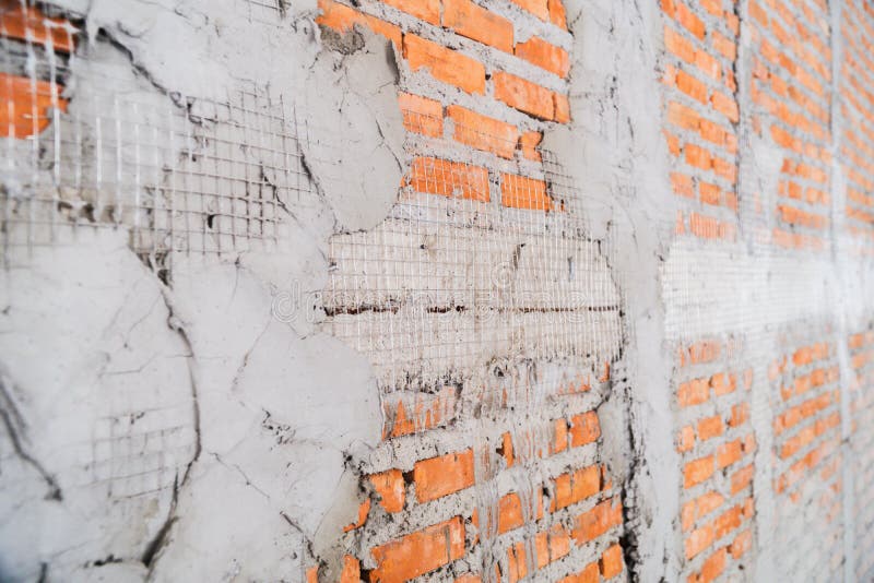 Brick Wall Construction Work before Plastering Must Be Attached To the ...