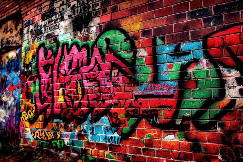 A Brick Wall Covered in Graffiti and Tags, Ready for the Next Artist To ...