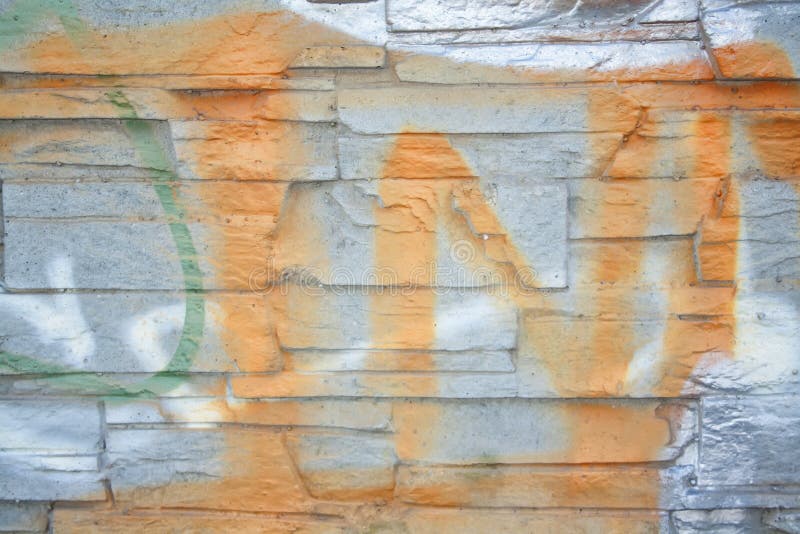 The Brick Wall is Covered with Old Peeling Plaster, Painted in ...