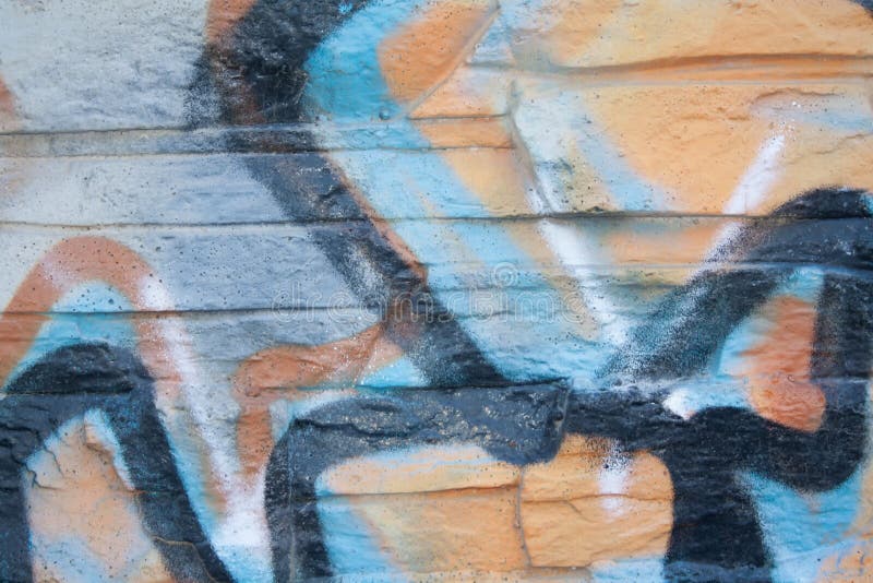 The Brick Wall is Covered with Old Peeling Plaster, Painted in ...