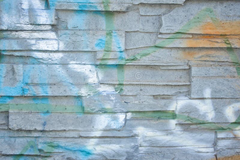 The Brick Wall is Covered with Old Peeling Plaster, Painted in ...