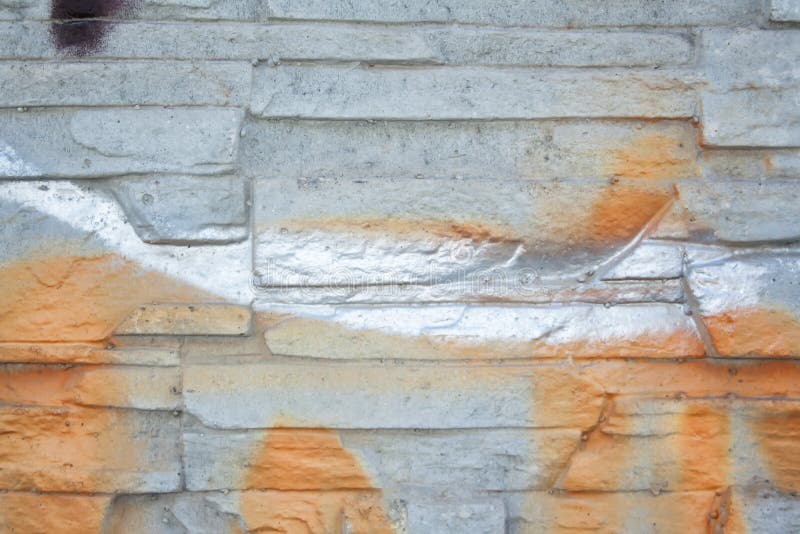 The Brick Wall is Covered with Old Peeling Plaster, Painted in ...