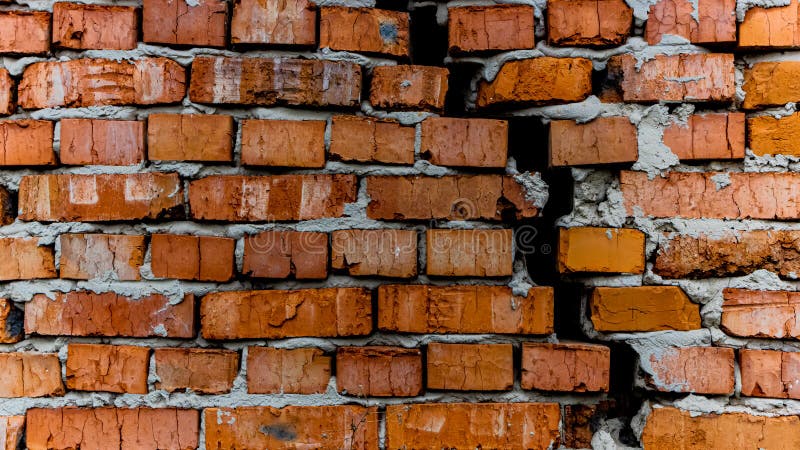 Brick Wall with Crack, Wall Background, Texture. the Concept of the Old ...