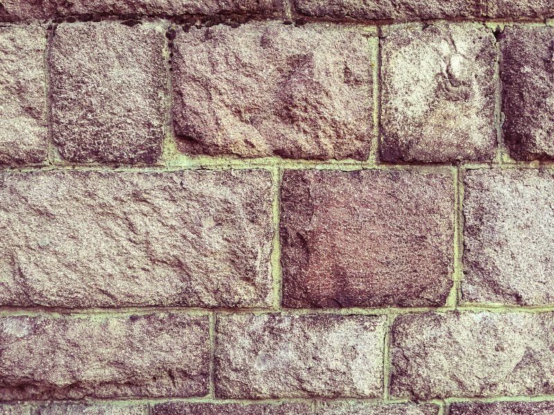 Brick Wall of Decorative Pink-red Rectangular Antique Blocks Stock ...