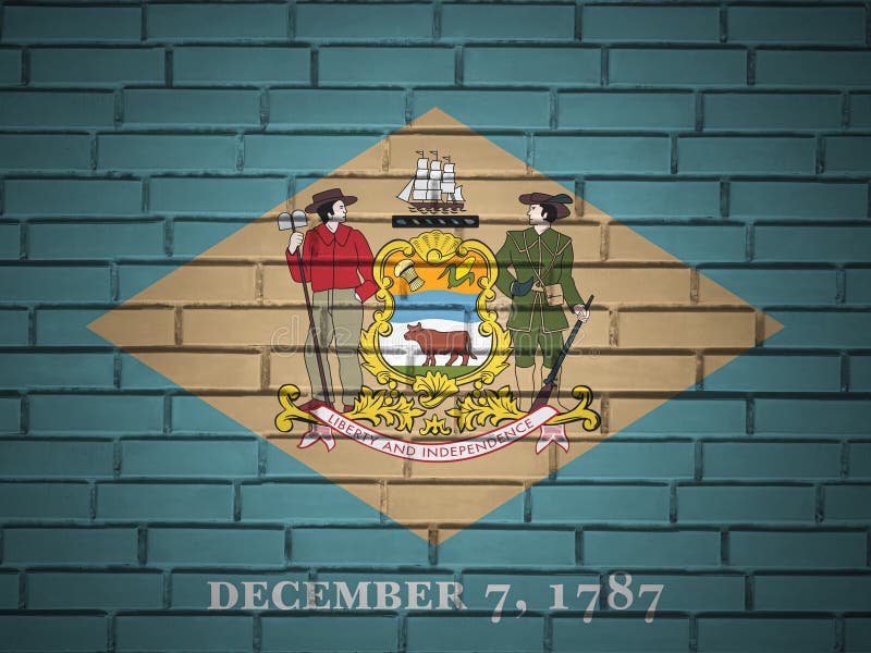 Brick Wall Delaware State Flag Stock Illustration - Illustration of ...