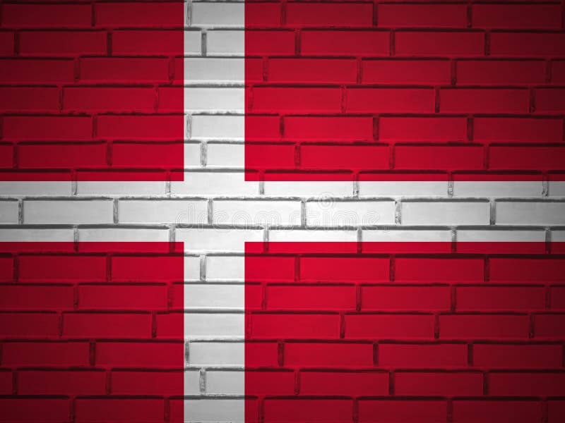 Brick wall Denmark flag stock illustration. Illustration of wall ...