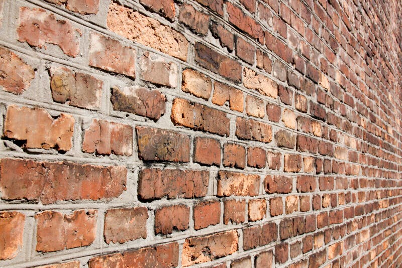 Brick Wall in a Diagonal Term. Stock Image - Image of architecture ...
