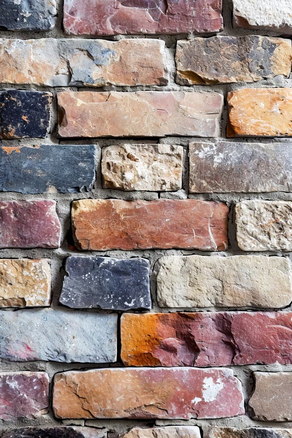 Brick Wall with Different Colored Bricks. Generative AI Stock Photo ...