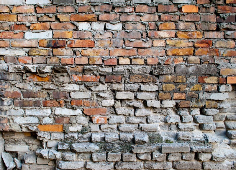 Brick Wall of Different Colors, Broken Blocks Stock Photo - Image of ...