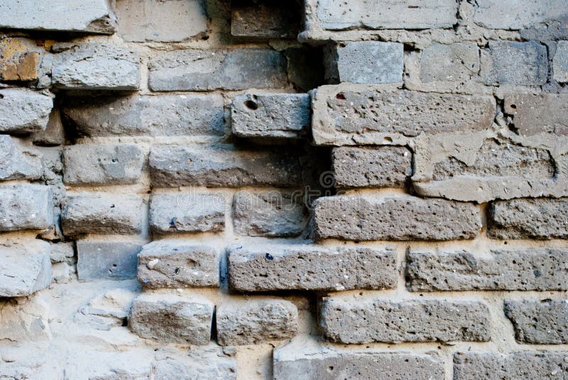 Brick Wall Broken Multicolored Retro Old Ripped Stone Wall Stock ...