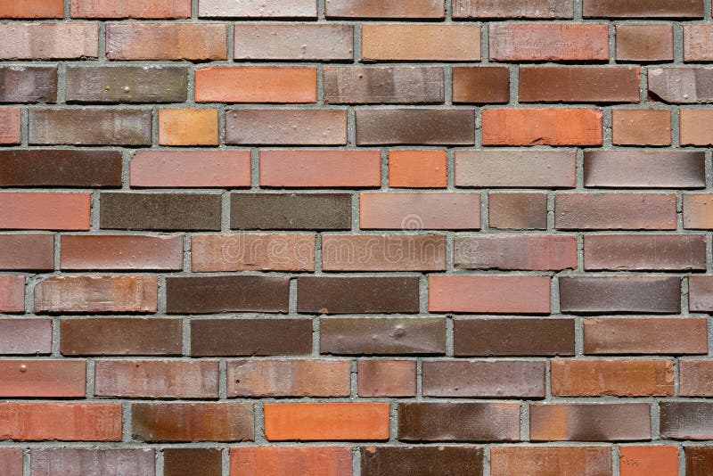 Brick Wall with Different Shades of Red Stock Photo - Image of ...